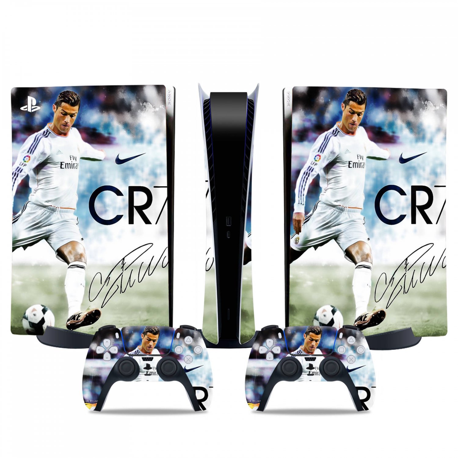 Cristiano Ronaldo decal skin for PS5 digital Console & 2 Controllers