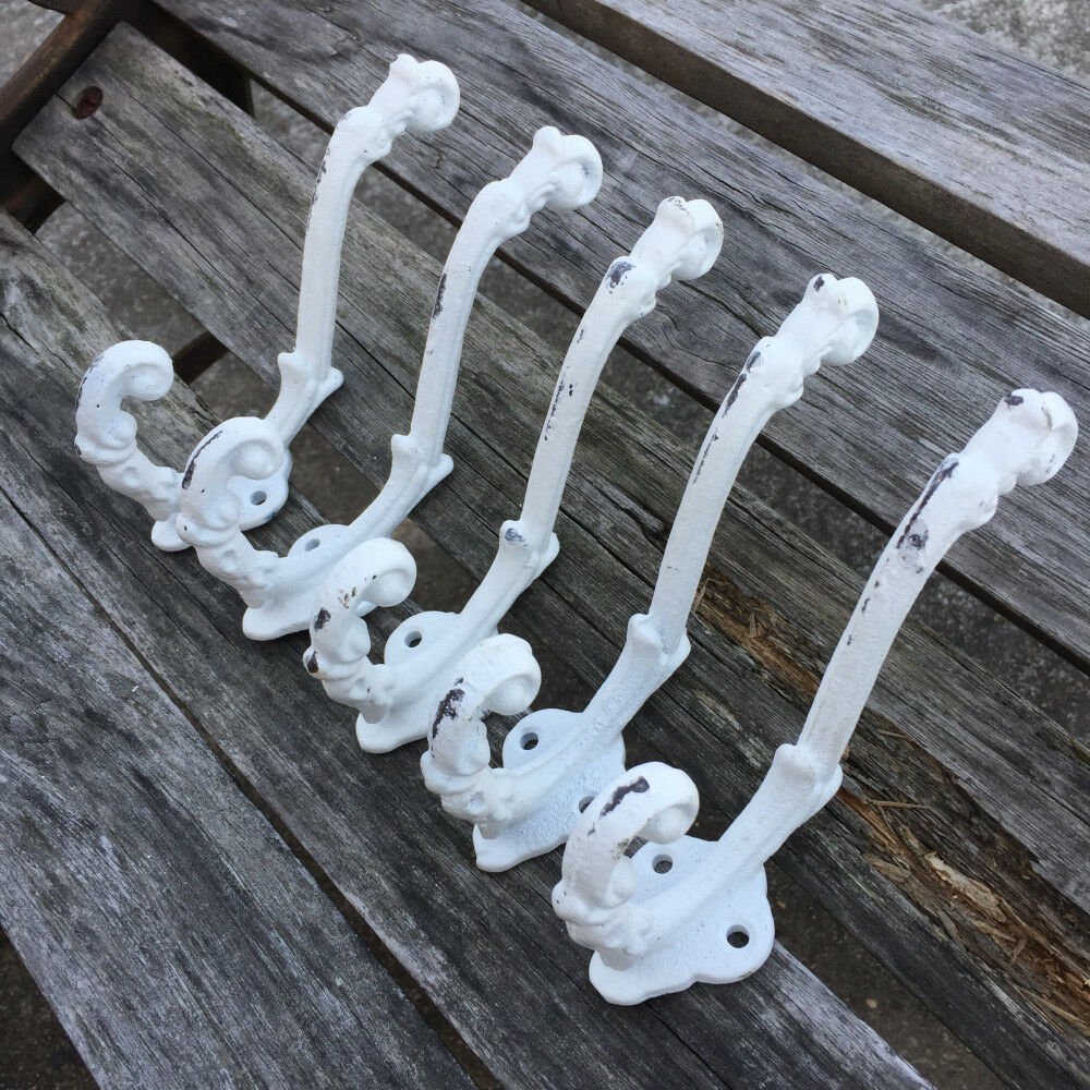 5 * Vintage Style Cast Iron Wall Coat Hooks Hall Tree Wall-Mounted Hook ...