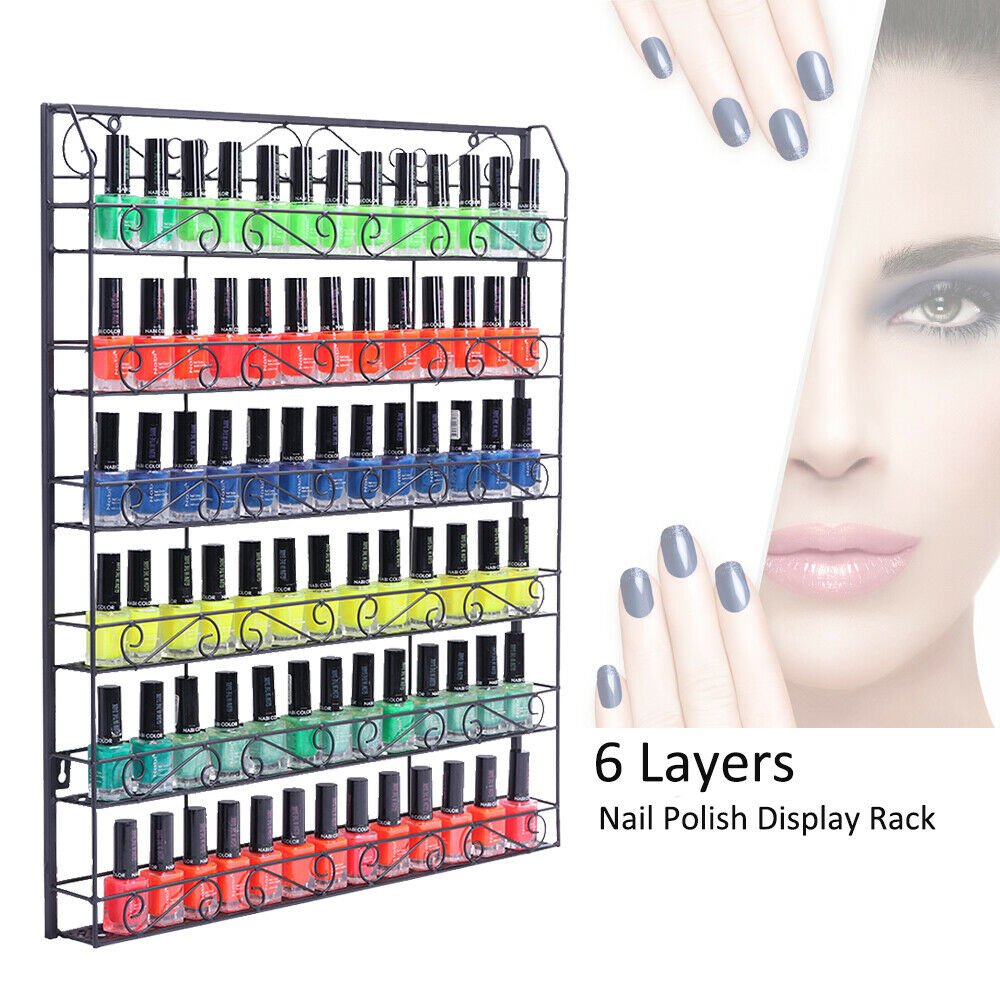6 Tier Nail Polish Display Rack Holder Wall Mounted Organizer For Nail ...