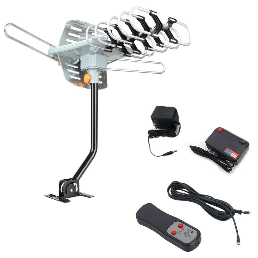 150miles Leadzm Outdoor Amplified Antenna Digital HDTV 1080P UHF/VHF/FM ...