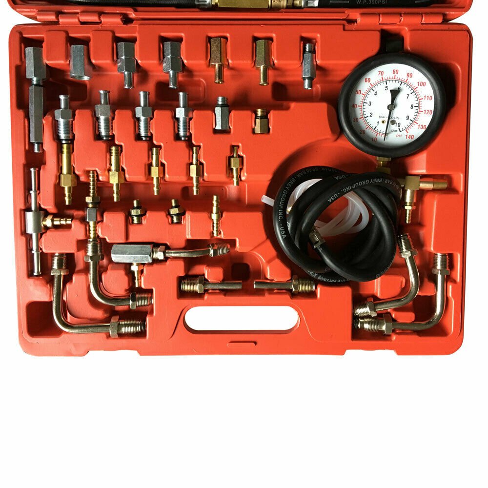 Complete Deluxe Fuel Injection Pressure Tester Gauge Kit Pump Tester 0 ...
