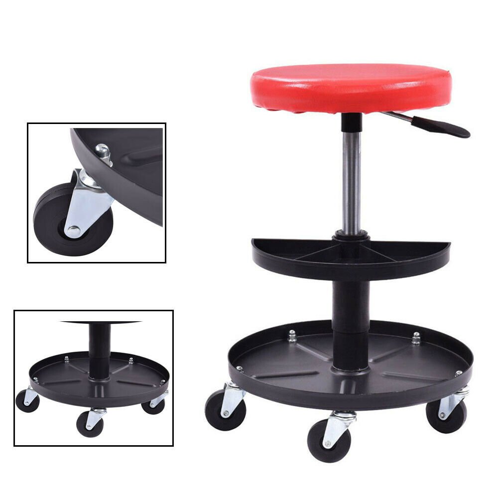 300LBS Mechanics Rolling Chair Roller Seat Work Shop Garage Repair Stool