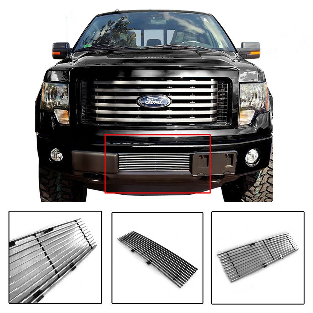 Bumper Horizontal Billet Grille Grill Insert Chrome For 2009-2014 F-150