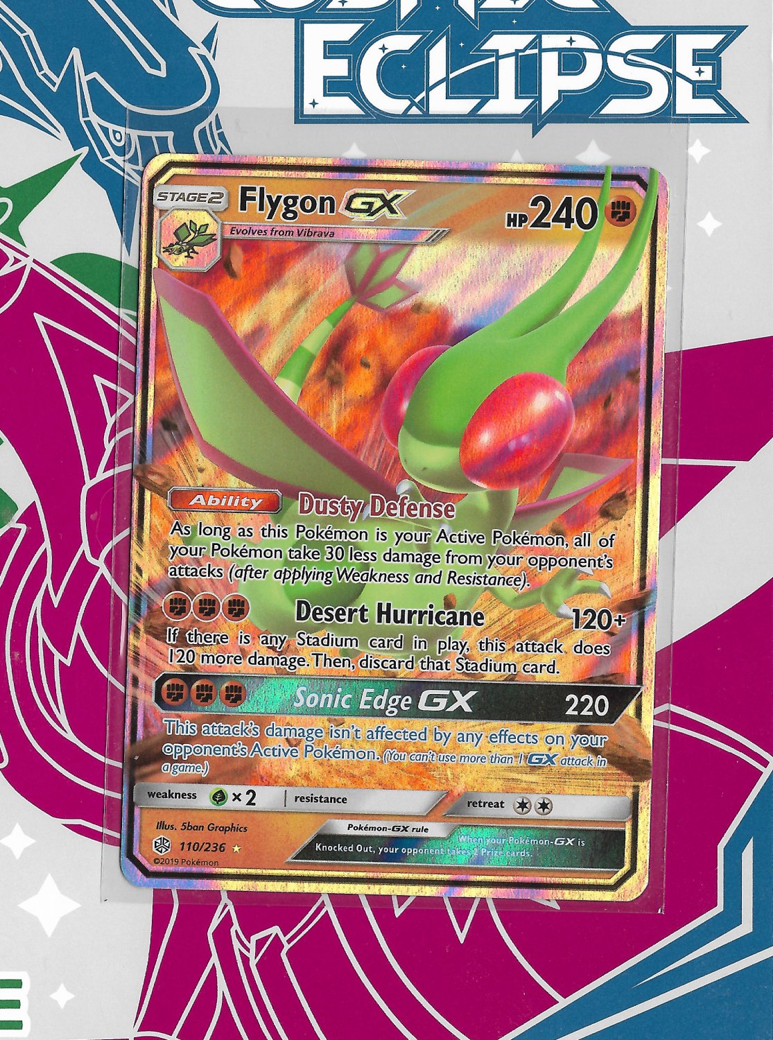 Flygon-GX [NM] Cosmic Eclipse #110 Rare Holo-GX **Build-Your-Own ...