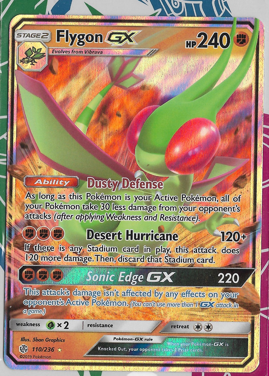 Flygon-GX [NM] Cosmic Eclipse #110 Rare Holo-GX **Build-Your-Own ...