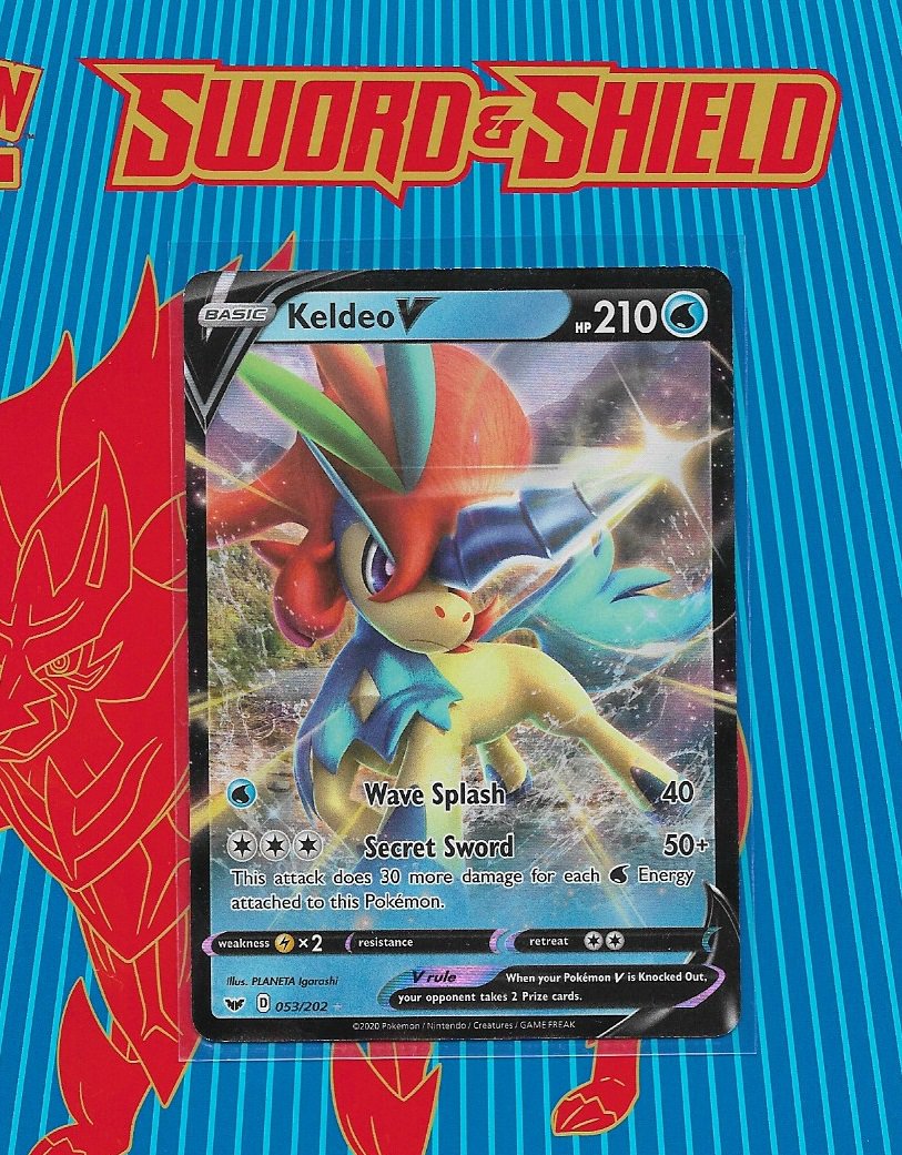 Keldeo V [NM] Sword & Shield #53 Rare Holo-V **Build-Your-Own Booster ...