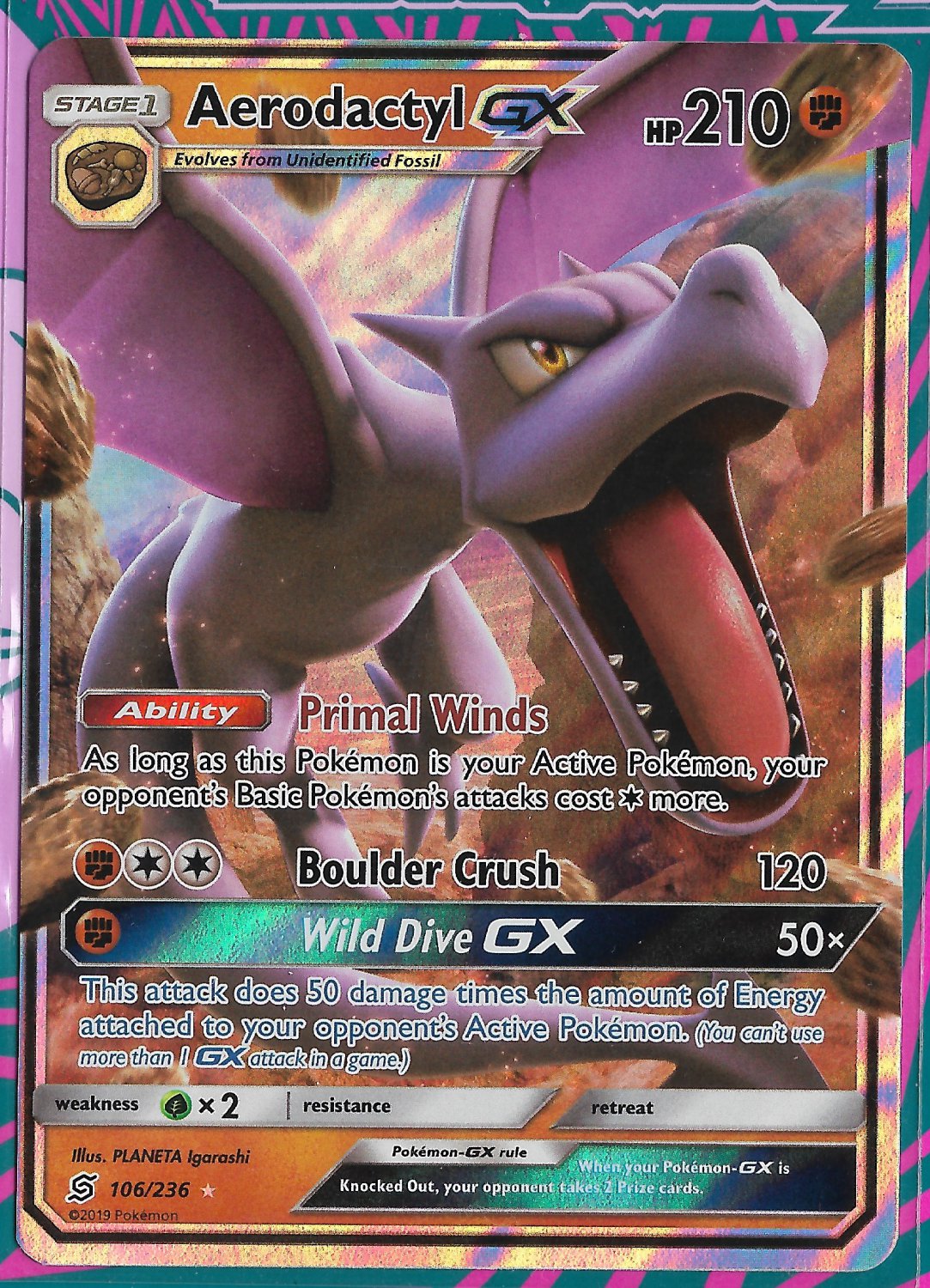 Aerodactyl GX [NM] Unified Minds #106 Rare Holo-GX **Build-Your-Own ...