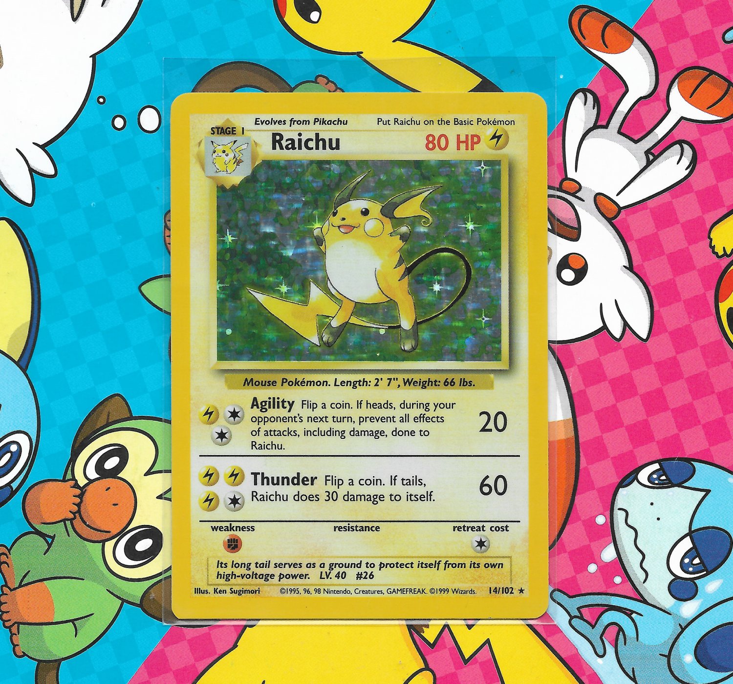Raichu [VF+] Base Set #14 Rare Holo **Build-Your-Own Booster Pack!**