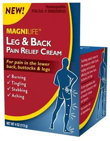 MagniLife Leg & Back Pain Relief Cream 4 OZ each Homeopathic (pack of 2)