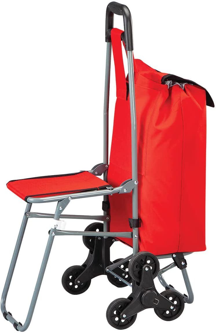 Tri Wheel Shopping Cart with Foldable Seat