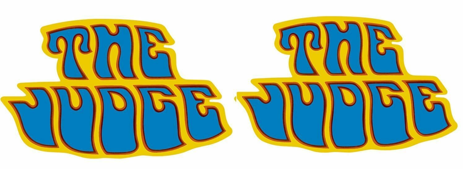 RestoParts Fender Decal Set 1970 Pontiac GTO "Judge" Blue on Yellow