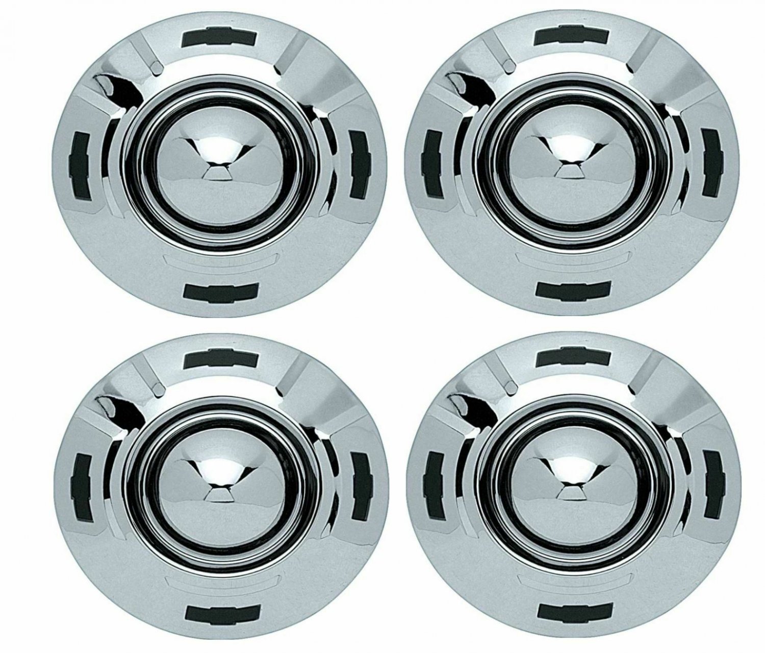 OER Reproduction Chrome Plated Hub Cap Set 1957-1960 Chevy Pickup Truck ...