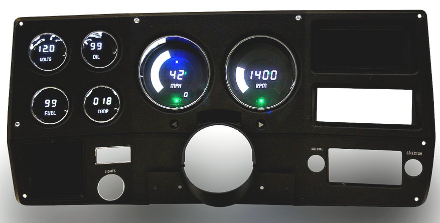 Intellitronix White LED Digital Gauge Cluster Panel 1973-1987 Chevy ...