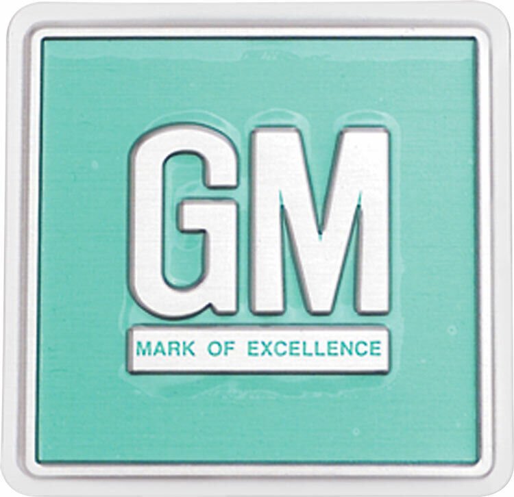GM Emblem Door Decal Embossed Aqua For 1967-1974 Camaro Nova Impala ...