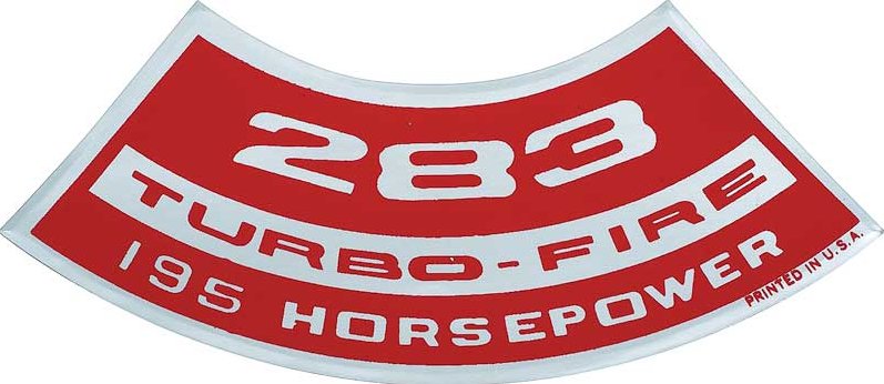 OER Air Cleaner Decal Turbo-Fire 283/195 HP Camaro Nova Chevelle Impala ...