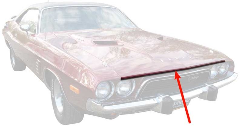 OER Primered Hood Lip Molding For 1972-1974 Dodge Challenger Models