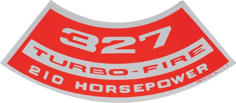 OER Air Cleaner Decal Turbo-Fire 327/210 HP Camaro Nova Chevelle Impala ...