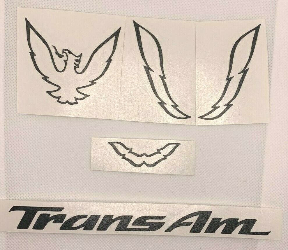 Flat Black Rear Panel Overlay Decal Set 1993-2002 Pontiac Firebird/Trans AM