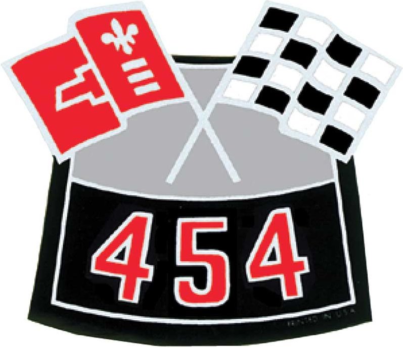 OER Air Cleaner Decal Crossed Flags 454 Camaro Nova Chevelle Impala ...