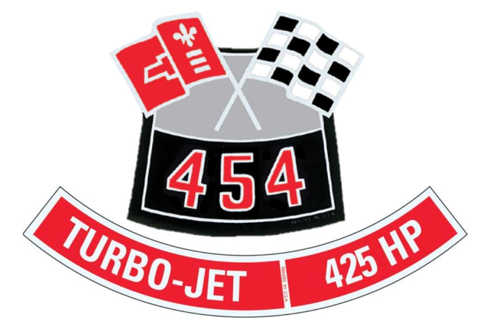 OER 454 With 425 HP Air Cleaner Decal Set Camaro Nova Chevelle Impala ...