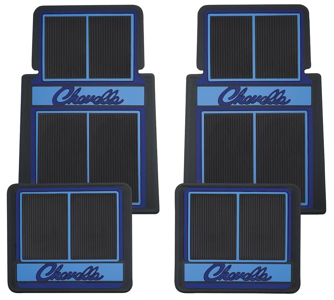 RestoParts Blue Rubber Plasticolor Floor Mat Set 1964-73 Chevelle ...