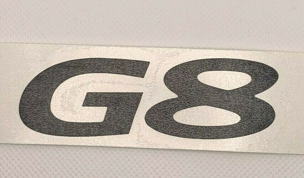 Flat Black Rear G8 Emblem Overlay Decal For 2008-2009 Pontiac G8 Models