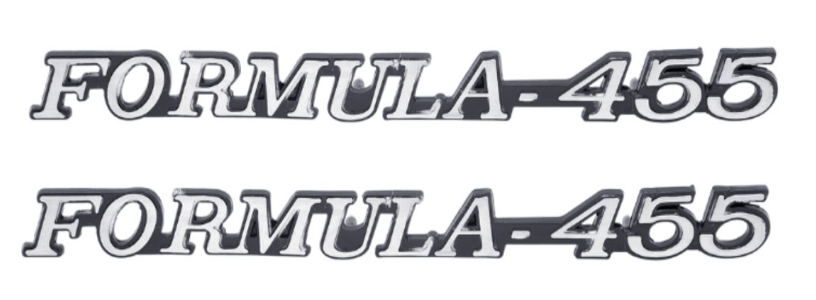 Reproduction Formula 455 Front Fender Emblem Set For 1972-1975 Pontiac ...