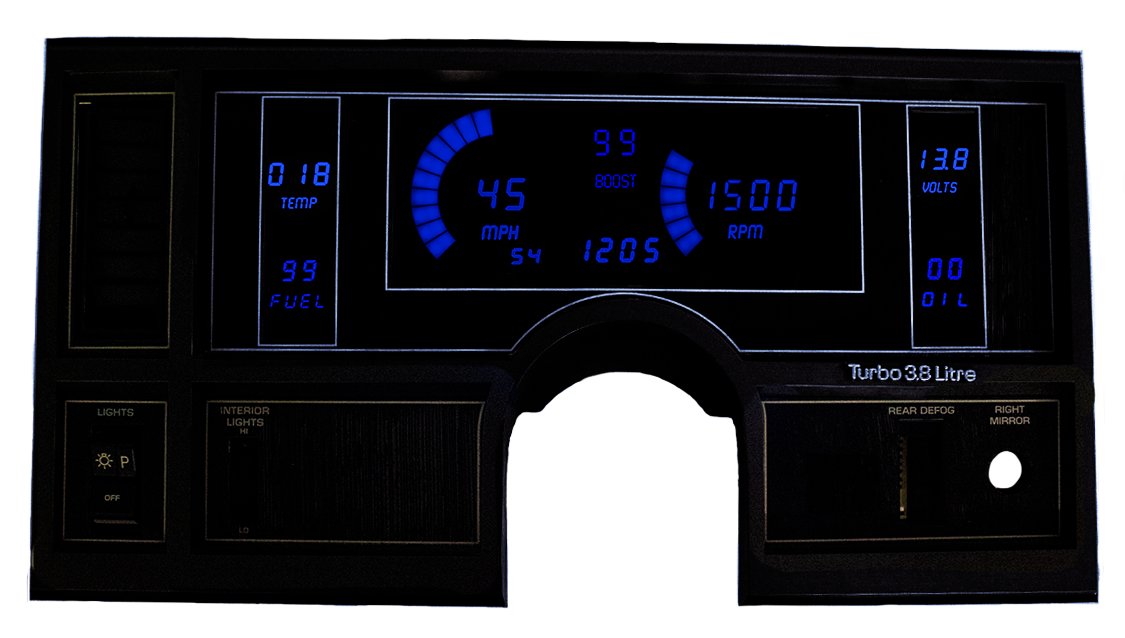 Intellitronix Blue LED Digital Dash Gauge Cluster 1984-1987 Buick Regal ...