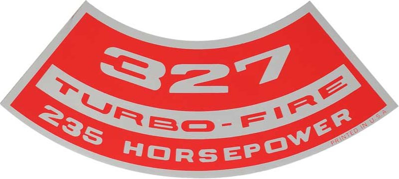 OER Air Cleaner Decal Turbo-Fire 327/235 HP Camaro Nova Chevelle Impala ...