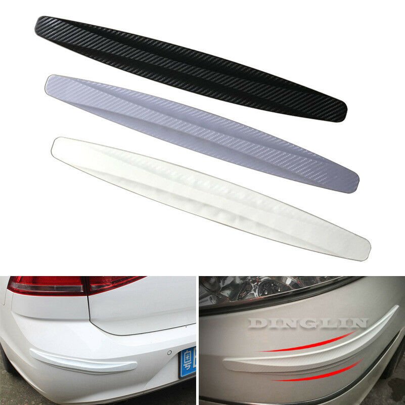 Rubber Carbon Fiber Car Bumper Protector Corner Guard Front Rear Anti ...