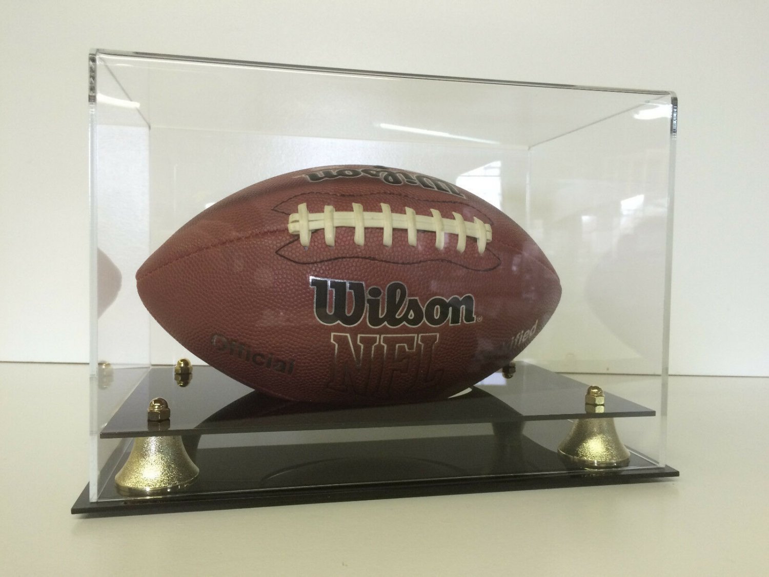 Football display case full size NFL NCAA 2-tier cut out UV Filtering ...
