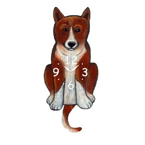 Basenji Dog Wagging Pendulum Clock