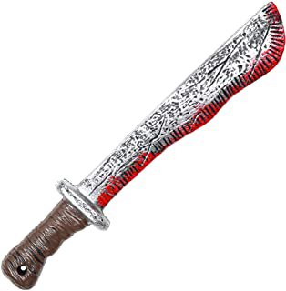 Skeleteen Bloody Machete Costume Prop - Fake Realistic Bleeding Knife ...