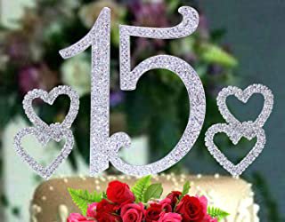 Deluxe Quinceanera 15 Number Cake Topper Party Supplies In Crystal ...