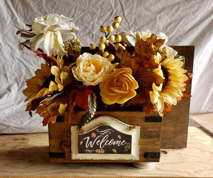 Welcome Planter Box/Front Porch Planter Box/Wood Planter Box