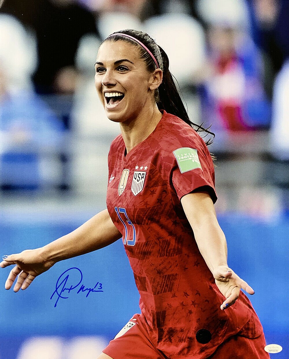 Alex Morgan Team USA Signed 16x20 Close Up Photo JSA