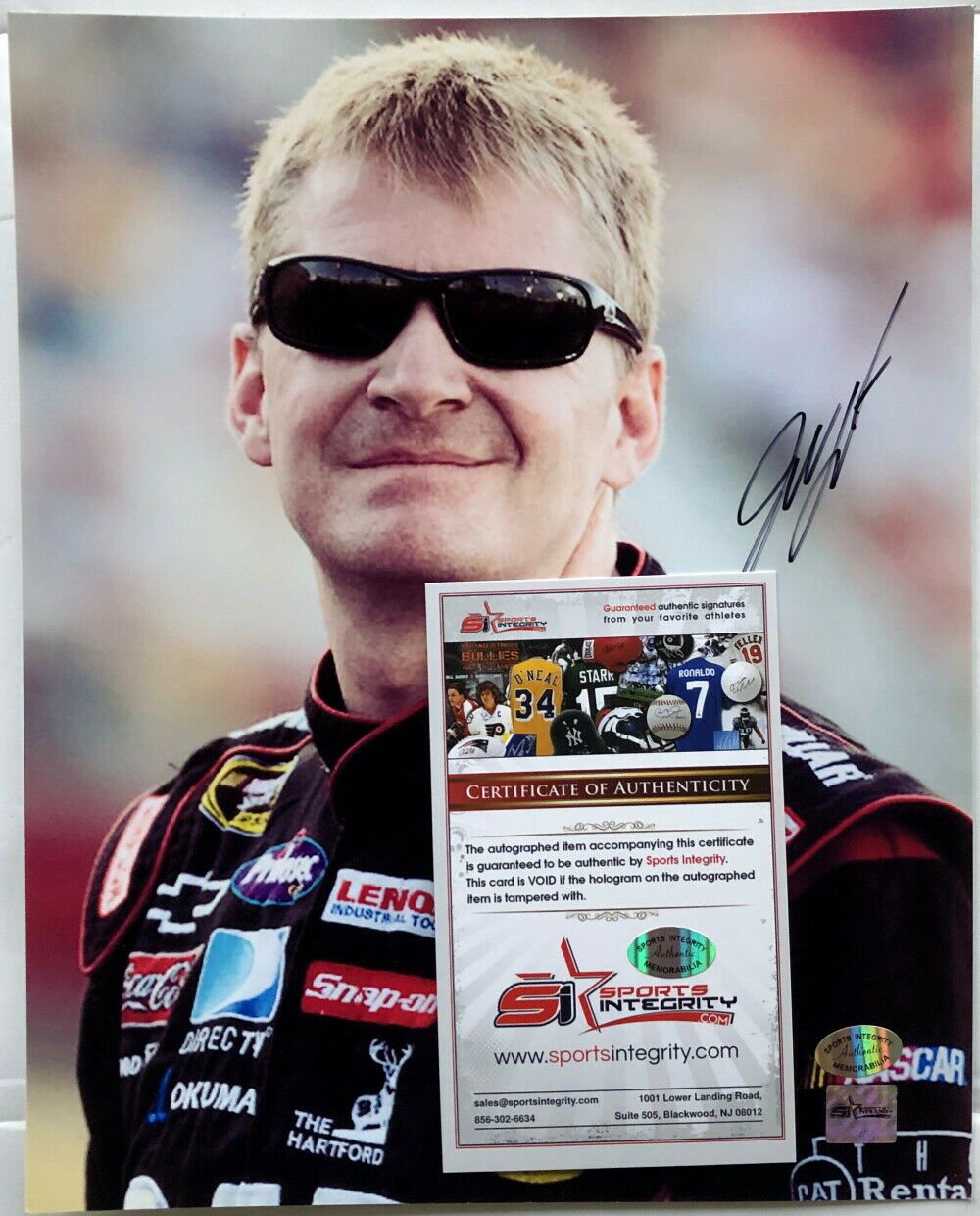 Jeff Burton Signed Nascar 8x10 Photo SI