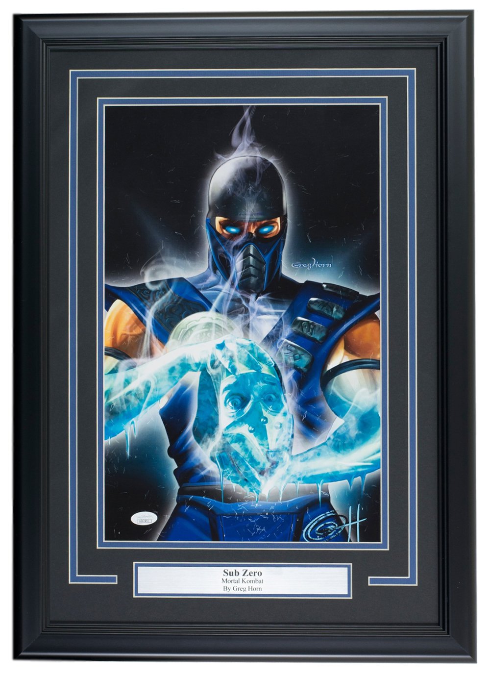 Mortal Kombat Sub Zero Framed 11x17 Lithograph Signed by Greg Horn JSA