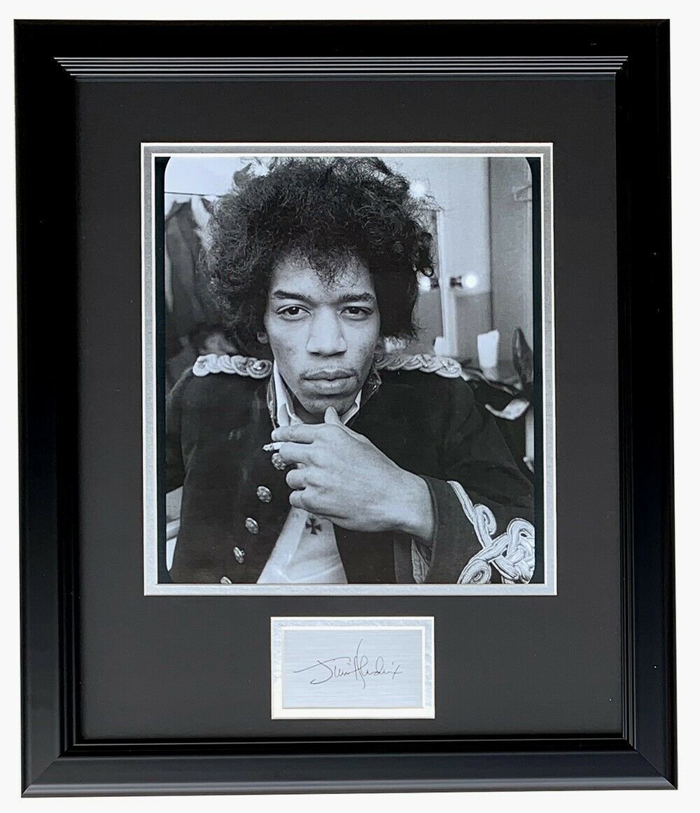 Jimi Hendrix Framed 10x10 Photo w/ Laser Engraved Autograph