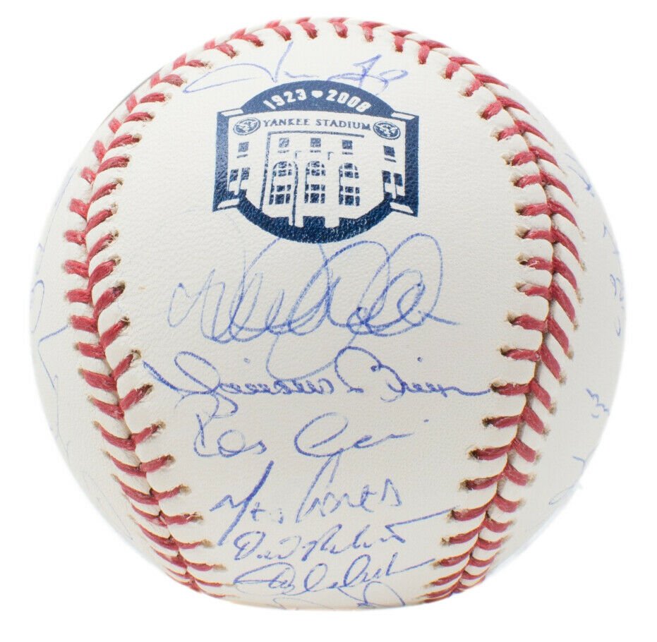 2008 New York Yankees Team Signed MLB Baseball Rivera Jeter + 27 ...