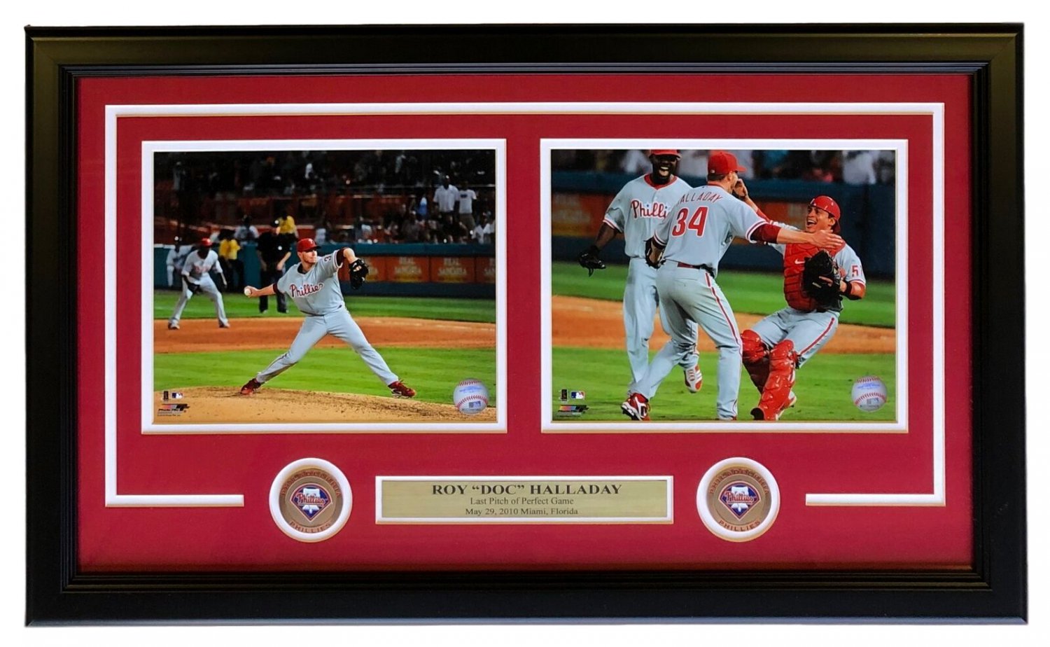 Roy Halladay Framed Philadelphia Phillies Perfect Game 8x10 Photo Collage