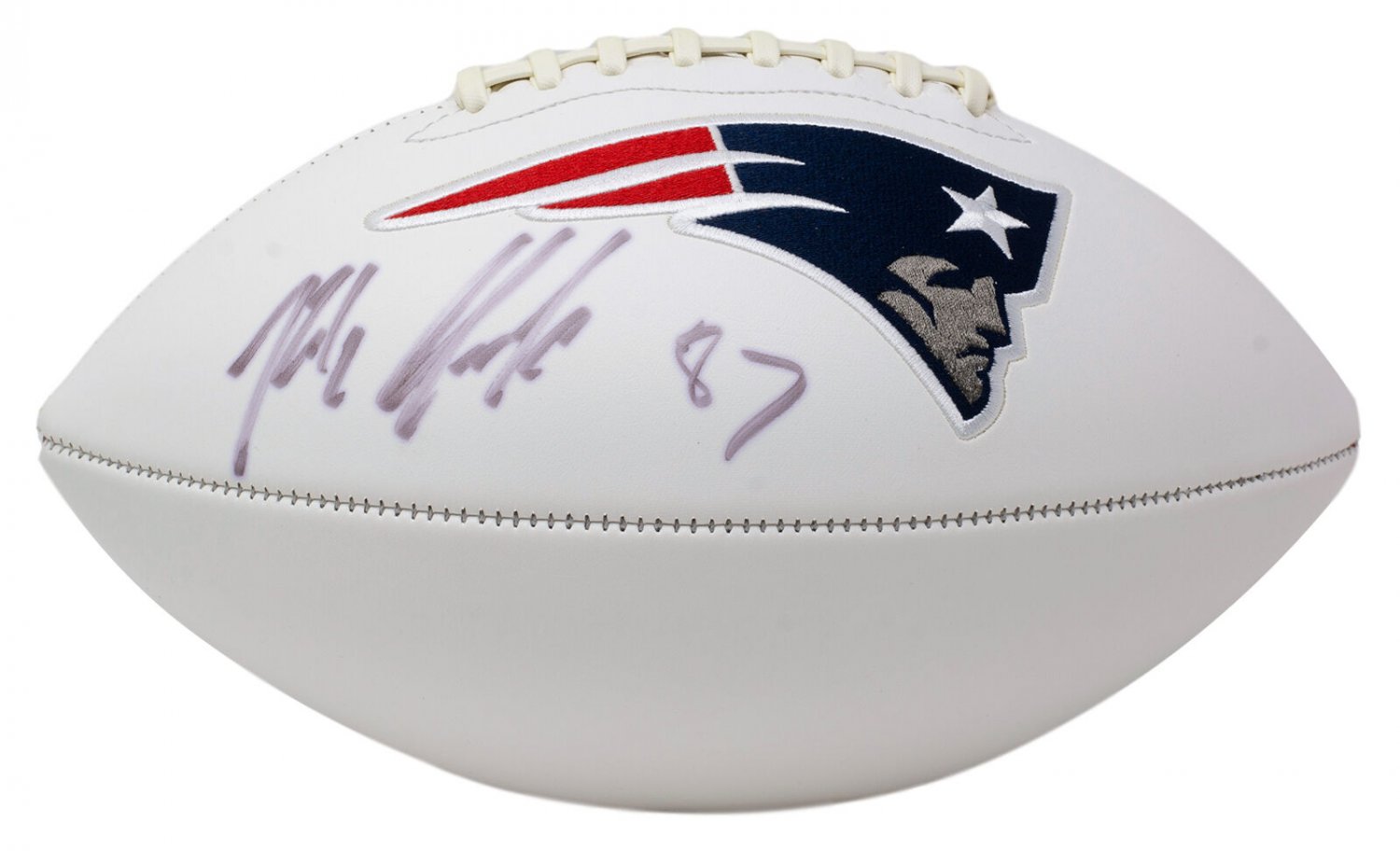 Rob Gronkowski Signed New England Patriots Logo Football JSA WP849462