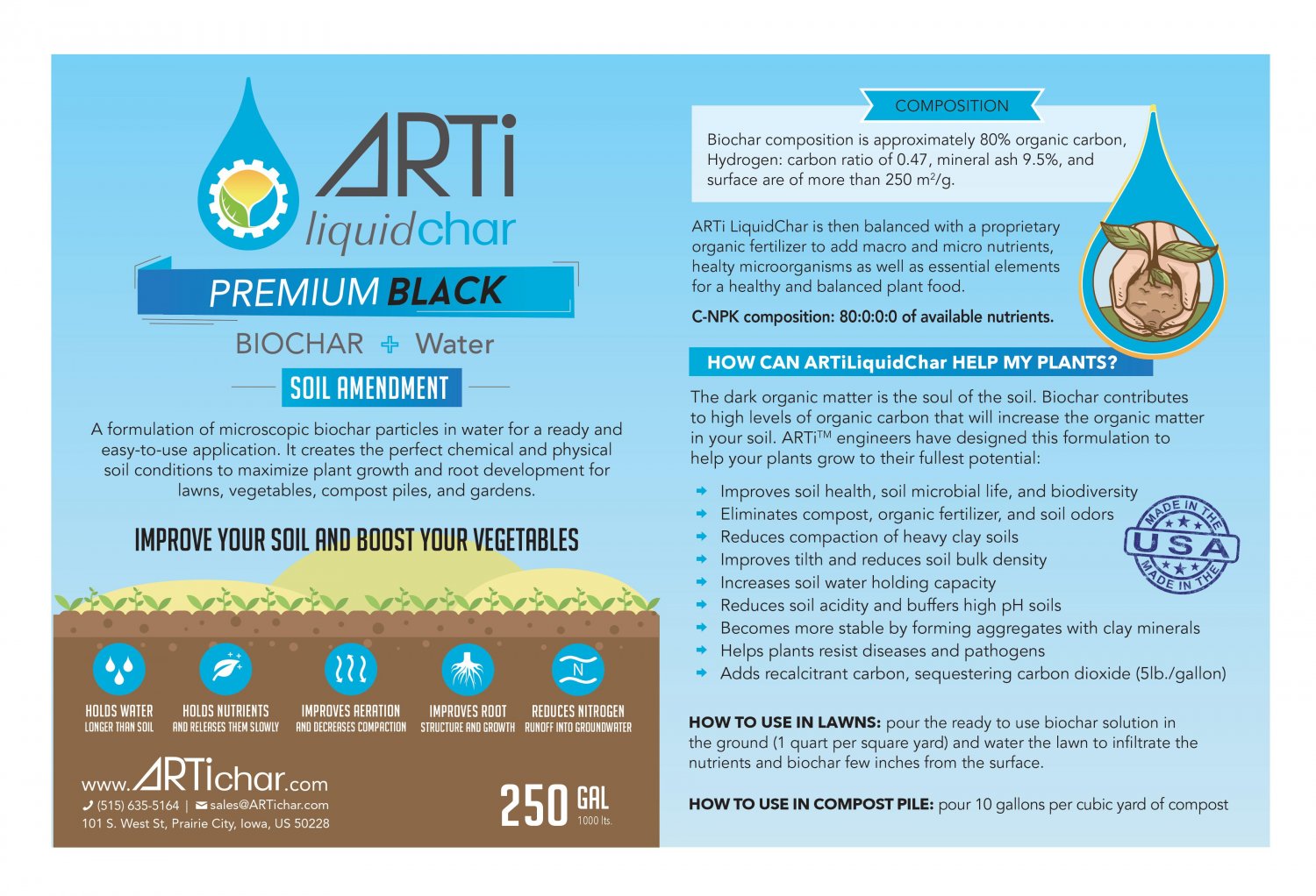 ARTiChar 250gal Premium Black Liquid Biochar Carbon Rich Horticultural ...