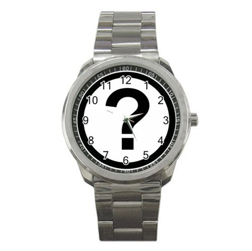 Sport metal watch question mark why
