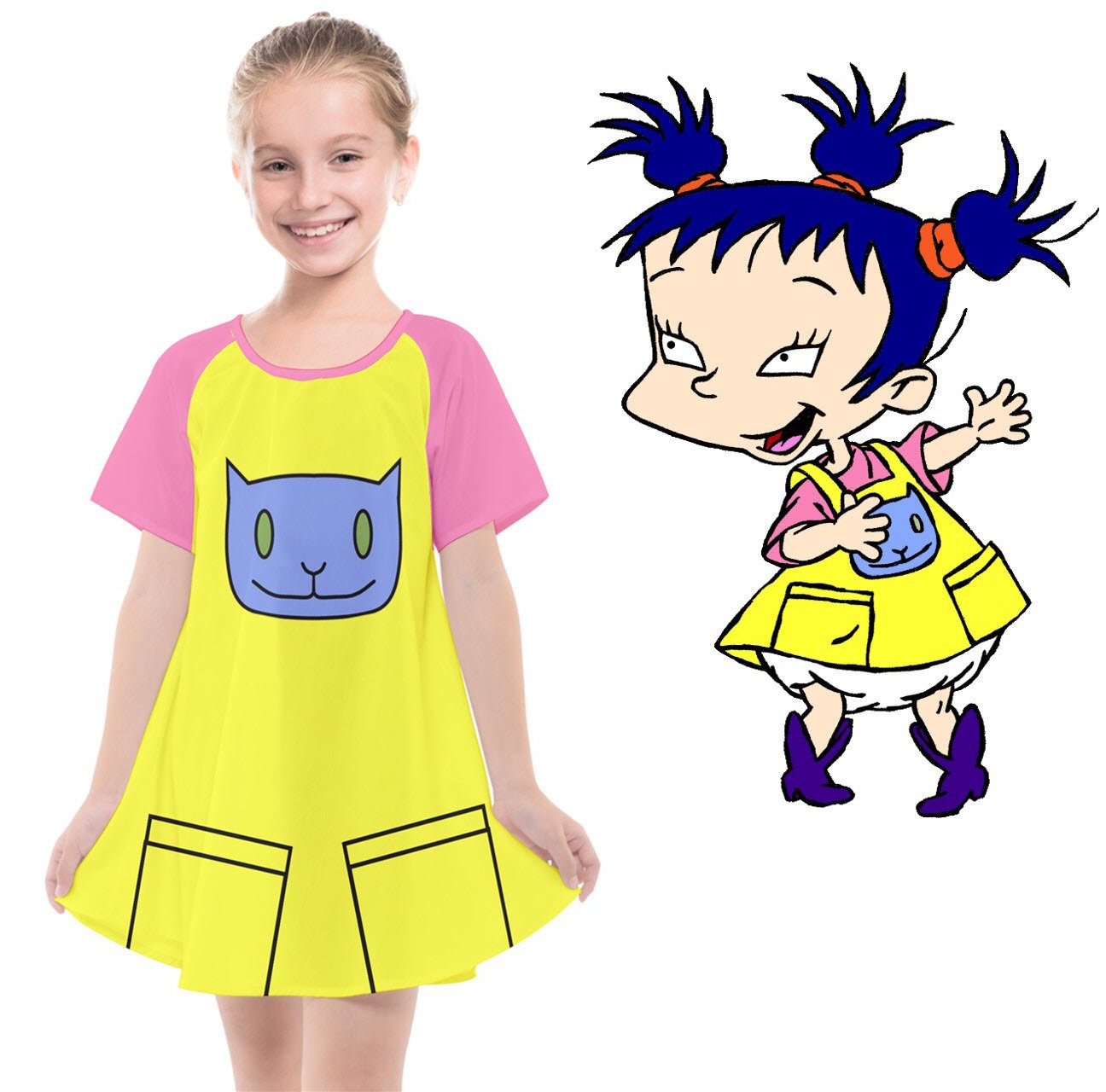 Kids Girls as Kimi Finster Rugrats Costume cosplay dress Costume cosplay