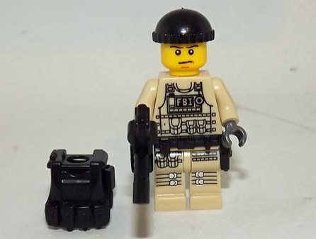 Building Block FBI Agent Police Law Enforcement Minifigure