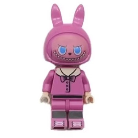 Building Block Labubu Hot Pink Cartoon Minifigure