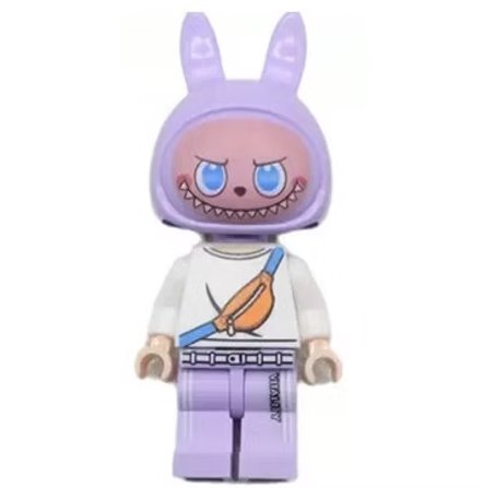 Building Block Labubu Light Purple Cartoon Minifigure
