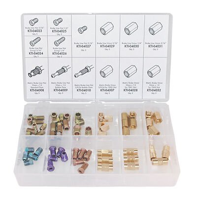 Brake Line Adapter Fitting Assortment Kit 64 Piece