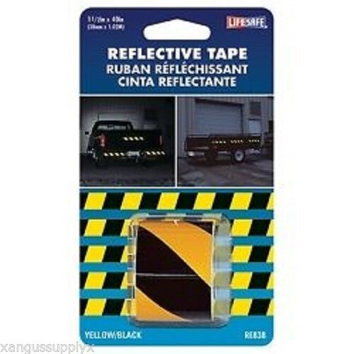 ROLL OF 1.5" WIDE BLACK AND YELLOW STRIPE STRIPED REFLECTIVE TAPE ...